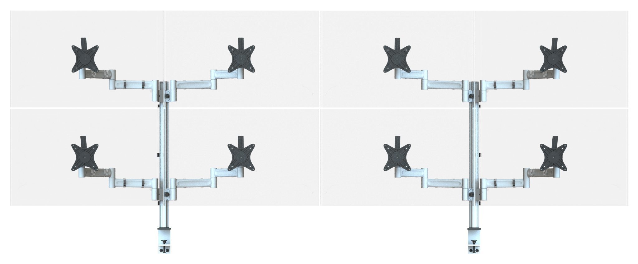 Ergonomic Triple, Quad & Multi Monitor Mounting Arms & Stands